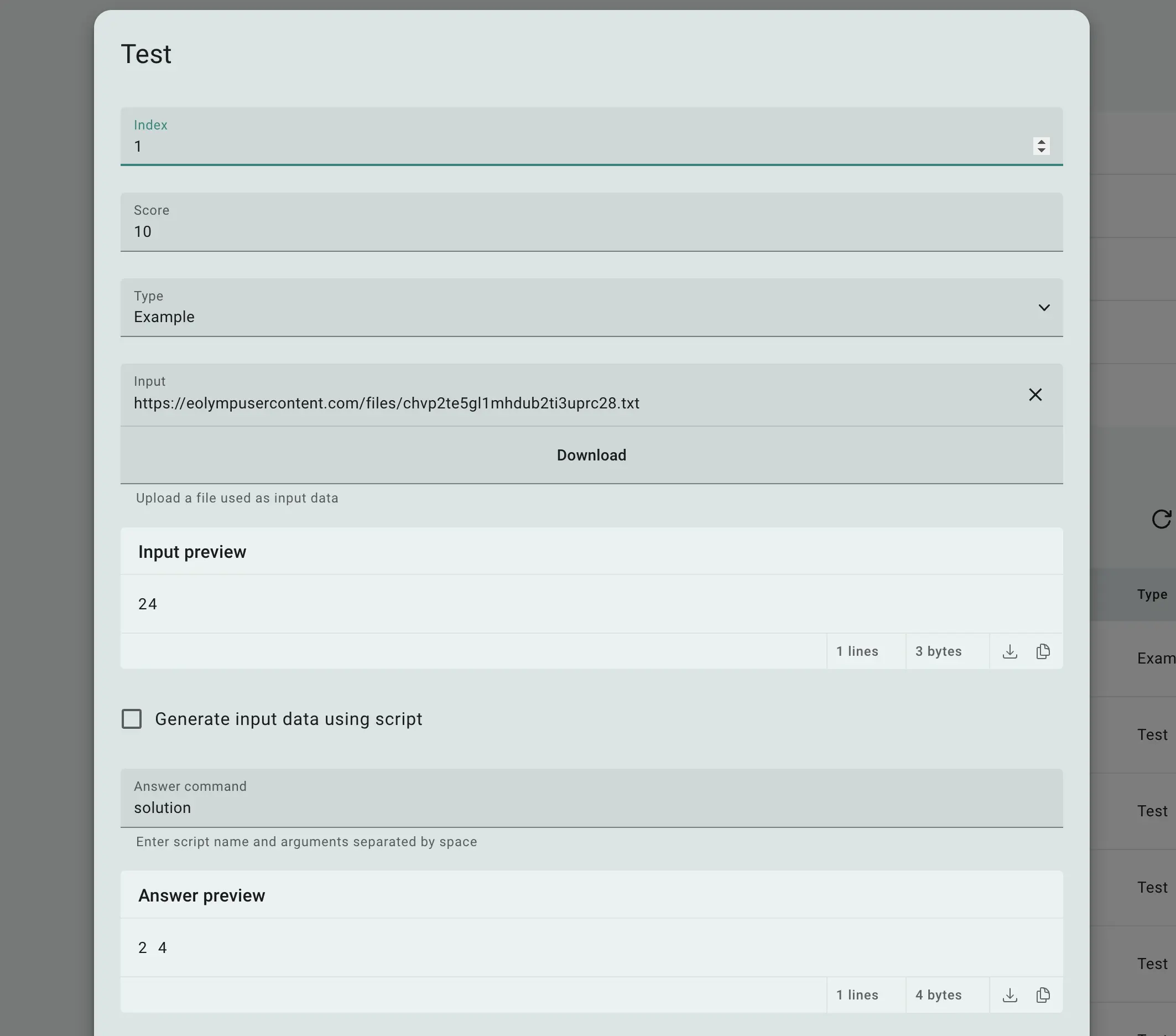 Тести до задачі - Eolymp