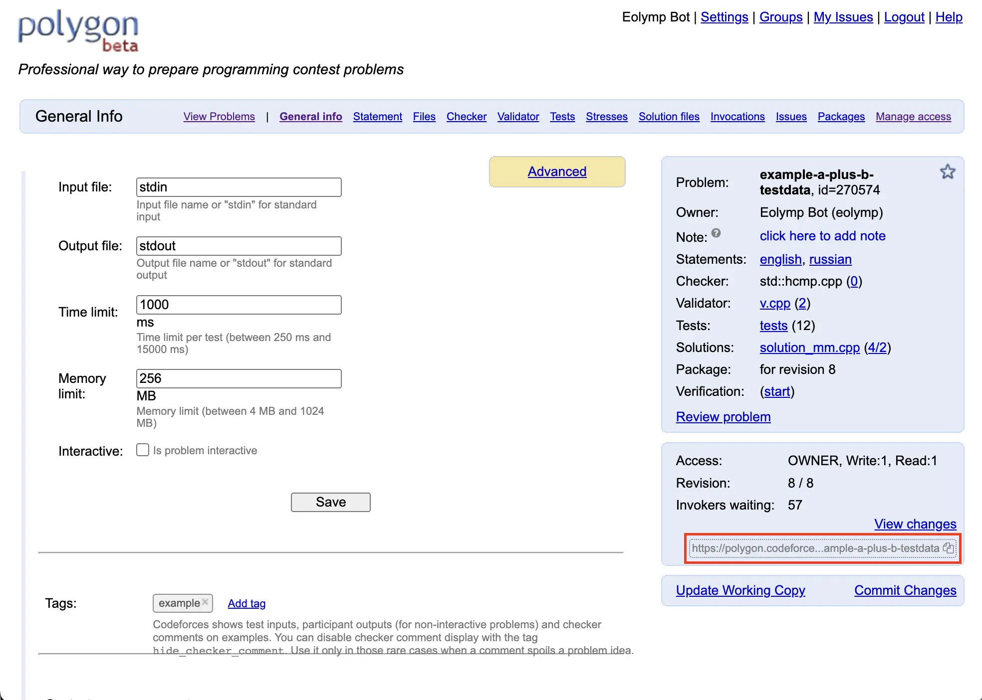 Import Problems from Polygon - Eolymp