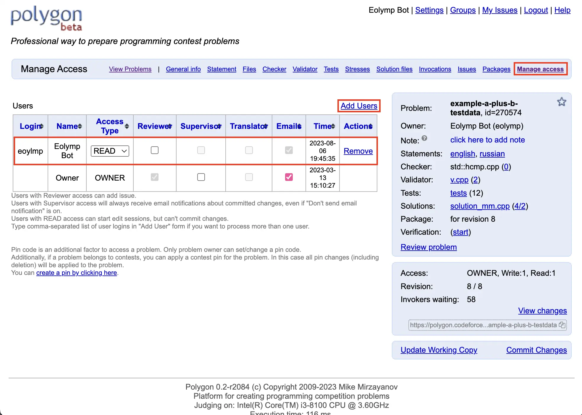 Import Problems from Polygon - Eolymp